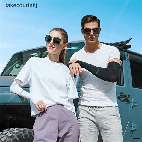 Lj 1pair Uv Sun Protection Arm Sleeves Upf 50 For Men Women Cooling