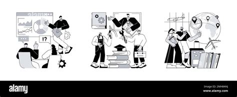 Professional Learning Abstract Concept Vector Illustration Set Internal And Vocational