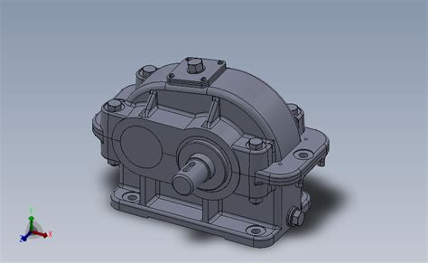 二级圆柱齿轮减速器三维图solidworks 2009模型图纸下载 懒石网