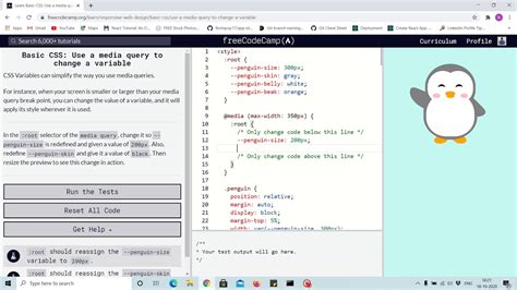 tutorial 44 simplify media query use by using css variable free code camp explained youtube