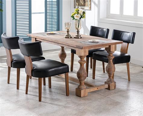 Buy Ealson Mid Century Modern Dining Chairs Set Of Leather Upholstered Kitchen Chairs With