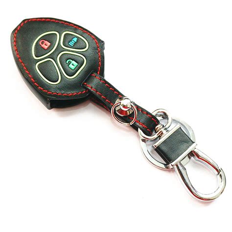 WFMJ Black Leather Buttons Remote Key Chain Cover Case Fob For Toyota Runner Corolla Matrix