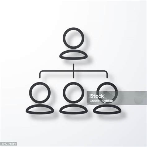 Hierarchy Line Icon With Shadow On White Background Stock Illustration Download Image Now Istock