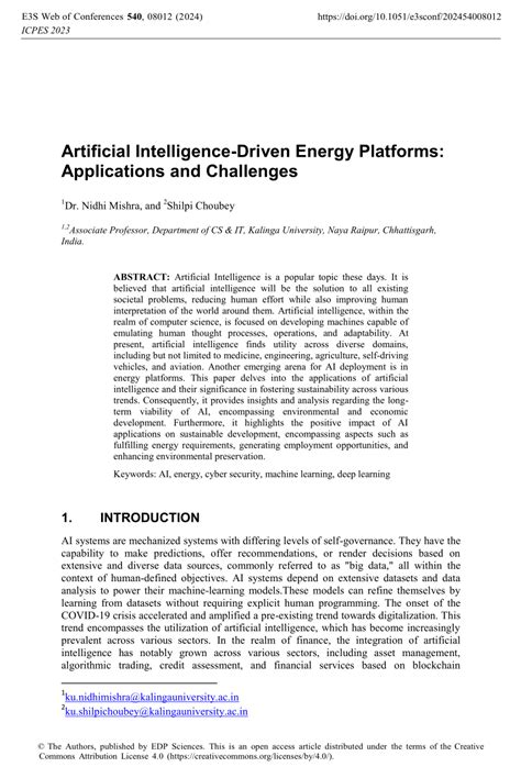 pdf artificial intelligence driven energy platforms applications and challenges