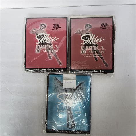 3 Vtg Silkies Pantyhose TLC Queen Taupe Control Top Gem