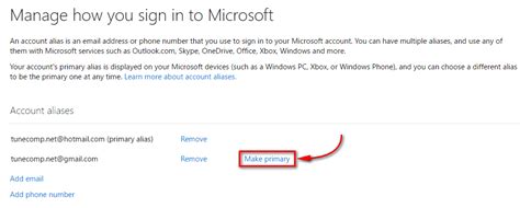 How To Change Email In Microsoft Account Primary Alias