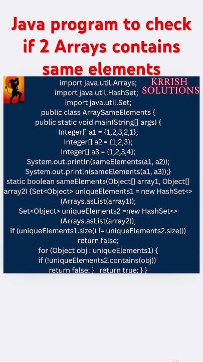 Program To Check If 2 Arrays Contains Same Elements Cod Education