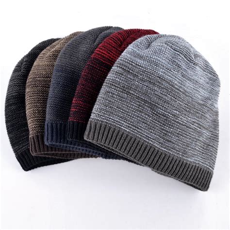 Купить Мужская зимняя вязаная шерстяная шапка Skullies, шапка для ...