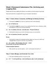 Archiving And Logging Data Pdf Week 5 Homework Submission File