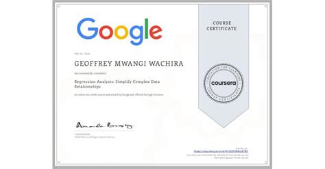Geoffrey Mwangi On Linkedin Completion Certificate For Regression