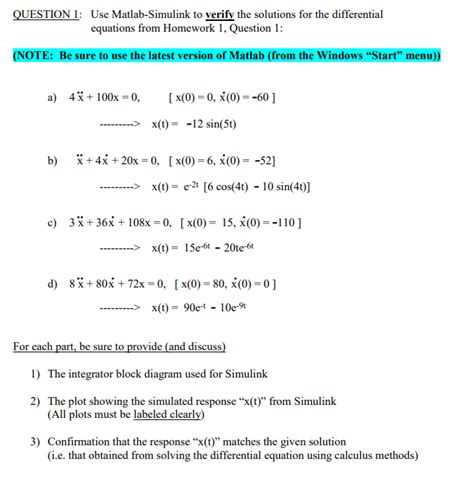 Solved Question Use Matlab Simulink To Verify The Chegg