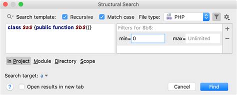 Search Templates Modifiers And Script Constraints Phpstorm Documentation