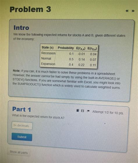 Solved Problem Intro We Know The Following Expected Chegg