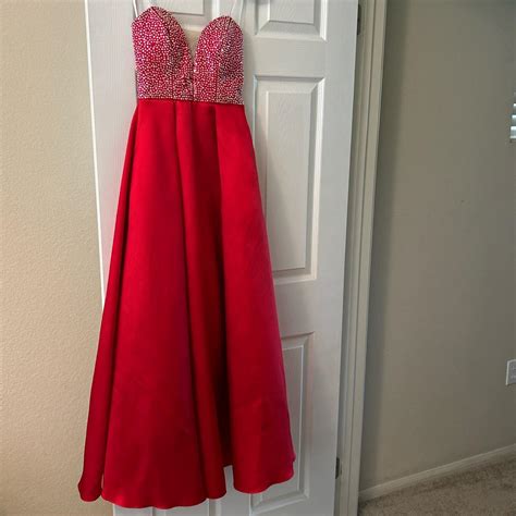 Long Red Sequence Dress ️ Perfect For Dances Prom Depop