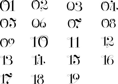 Elegant Art Numbers Vector Free Download