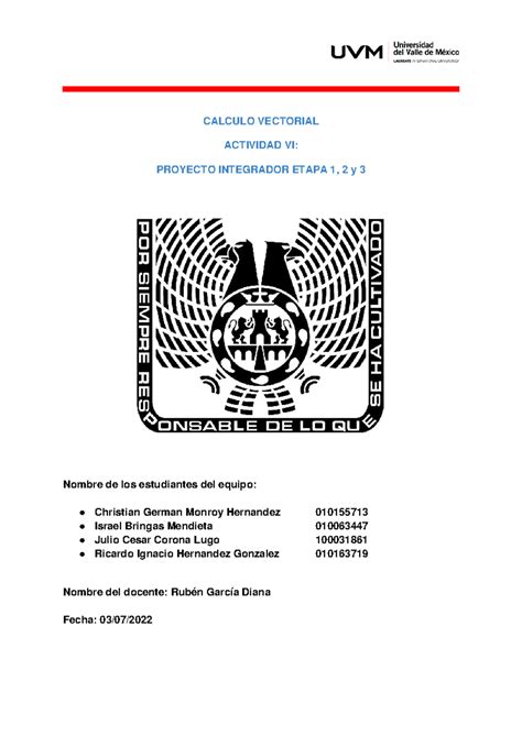 A7 Ibm Proyecto Integrador Etapa 3 Calculo Vectorial Actividad Vi