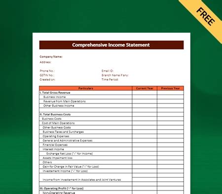 Statement Of Comprehensive Income Format Track Analyze