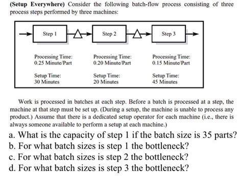 Solved Setup Everywhere Consider The Following Batch Flow Chegg Com