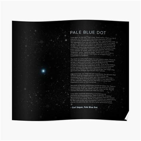 Carl Sagans Pale Blue Dot Speech Poster For Sale By Briansmith84