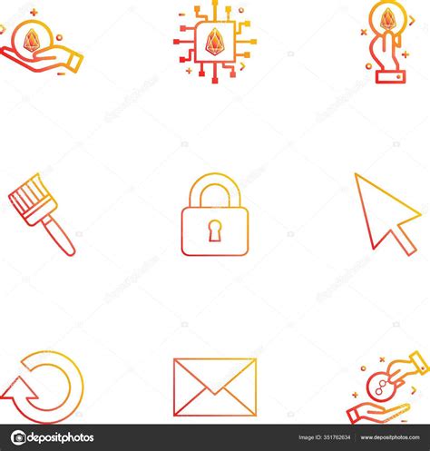 Vector Icons Isolated White Background Stock Vector Image By