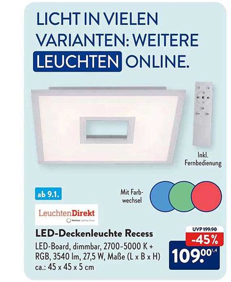 Leddeckenleuchte Recess Angebot Bei Aldi SÜd 1prospekte De