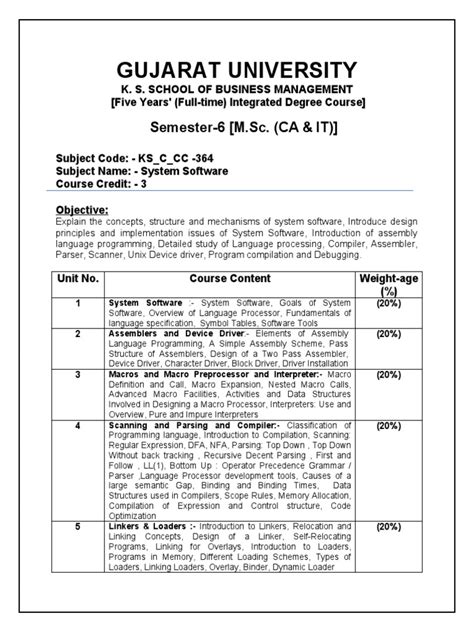 Ks C Cc 364 System Software Pdf Parsing Macro Computer