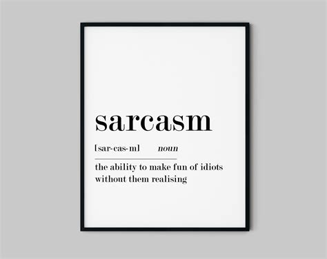 Sarcasm Definition Print Sarcasm Print Office Decor Sarcasm Poster