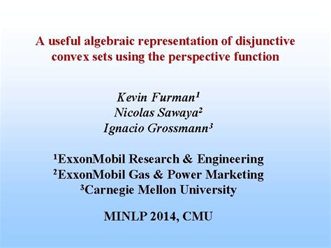A Useful Algebraic Representation Of Disjunctive Convex Sets