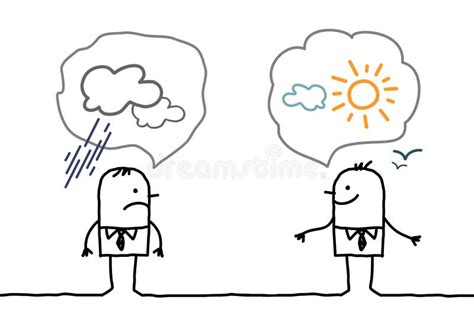 Hommes Daffaires Optimistes Et Pessimistes Illustration De Vecteur