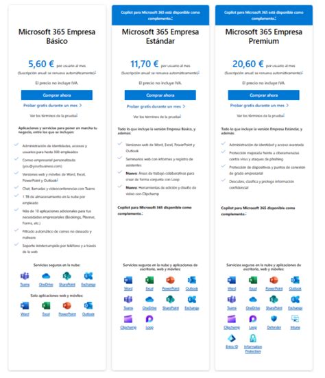PLANES DE MICROSOFT 365 Auto Control Empresarial Consultoria