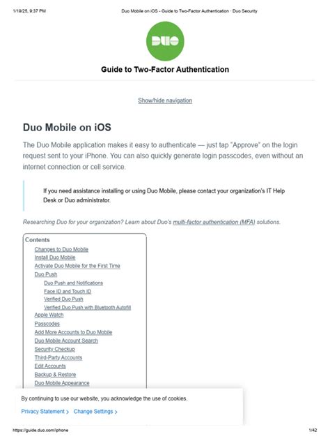 Duo Mobile On Ios Guide To Two Factor Authentication Duo Security Pdf Ios Qr Code