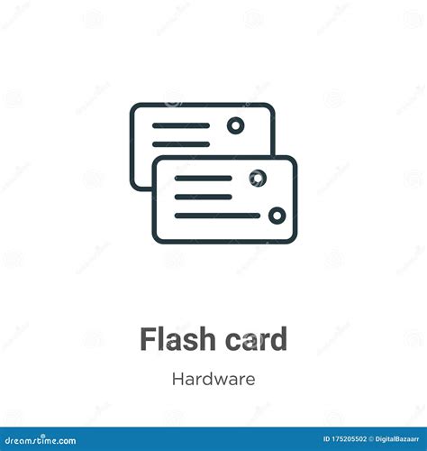 Flash Card Outline Vector Icon Thin Line Black Flash Card Icon Flat Vector Simple Element