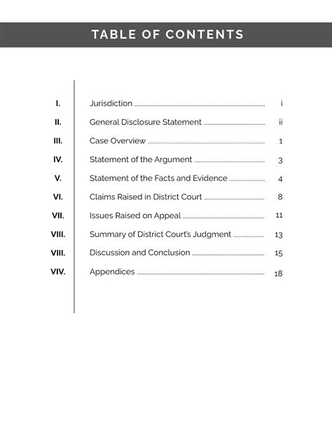 Free Assignment Table Of Contents Template To Edit Online
