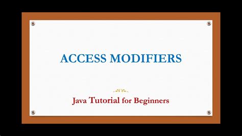 Access Modifiers In Java Public Private Default Protected Java