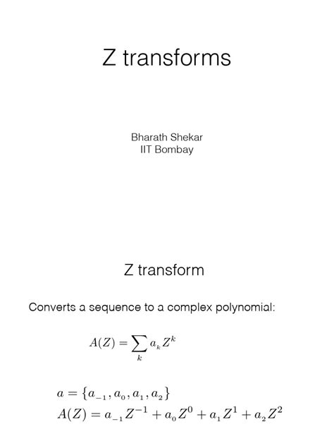 06 Z Transforms Marked Pdf Convolution Computational Science