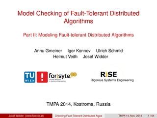Introduction Into Fault Tolerant Distributed Algorithms And Their
