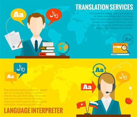 Translation And Dictionary Banners Set Flat 458885 Vector Art At Vecteezy