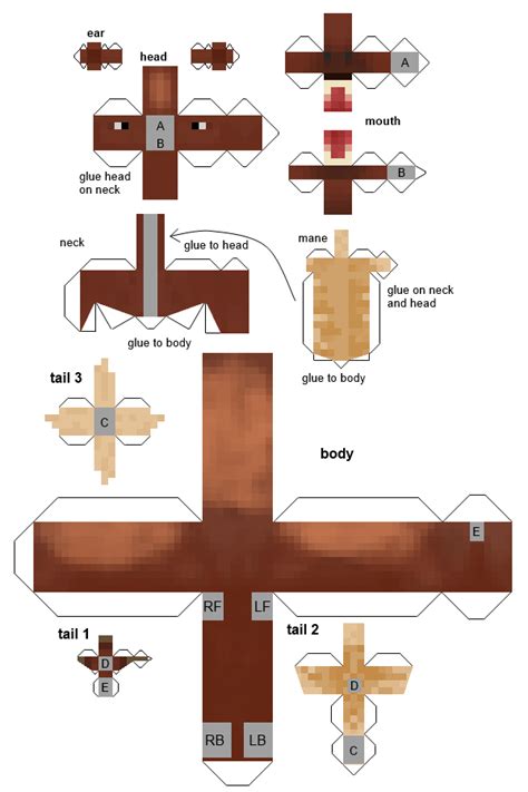 Minecraft Horse Papercraft Templates