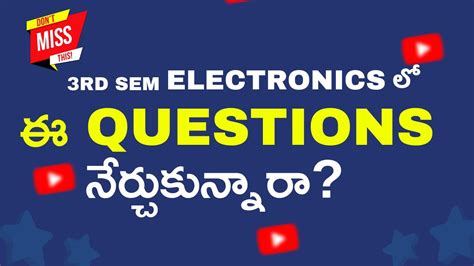 3rd Sem Electronics Imps With Answers Pdf 3rd Sem Electronics Imps Sem 3 Electronics Youtube