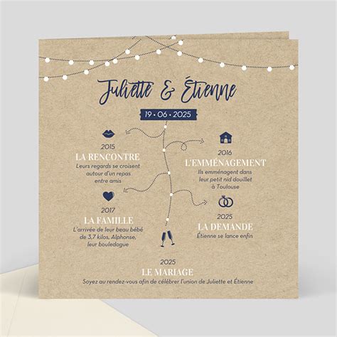 Faire Part Mariage Notre Histoire Popcarte