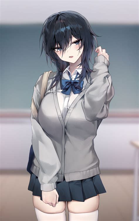 Safebooru 1girl Absurdres Bag Bara 03 Bara Black Hair Black Skirt