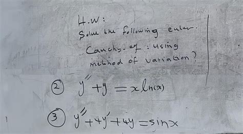 solved enler some the how following cauchy of using
