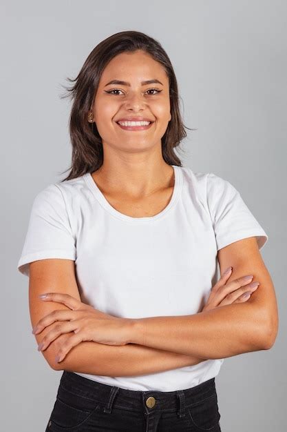 Premium Photo Beautiful Brazilian Woman In White Shirt Photo Shoot