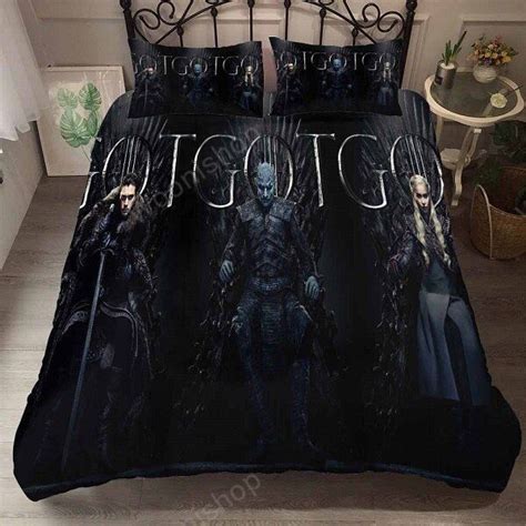 3d Character Yaohsnowdaenerys Targaryen Printed Black Duvet Cover Set