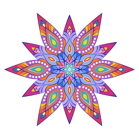Un Mandala Coloré Avec Un Motif De Couleurs Vecteur Premium