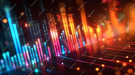 Premium Photo Glowing Data Visualization With Vibrant Abstract Lights And Patterns