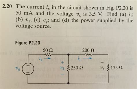 Solved 2 20 The Current I In The Circuit Shown In Fig P2 20 Is 50