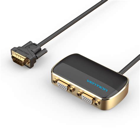 Vga Splitter 1 In 2 Out Vga Male To 2 Female Audio Splitter With Power