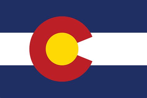 콜로라도 국기 직사각형 플래그입니다 플래그 아이콘입니다 표준 색상 표준 크기 컴퓨터 일러스트레이션 디지털 일러스트레이션 벡터 일러스트 레이 션입니다 Colorado Golf