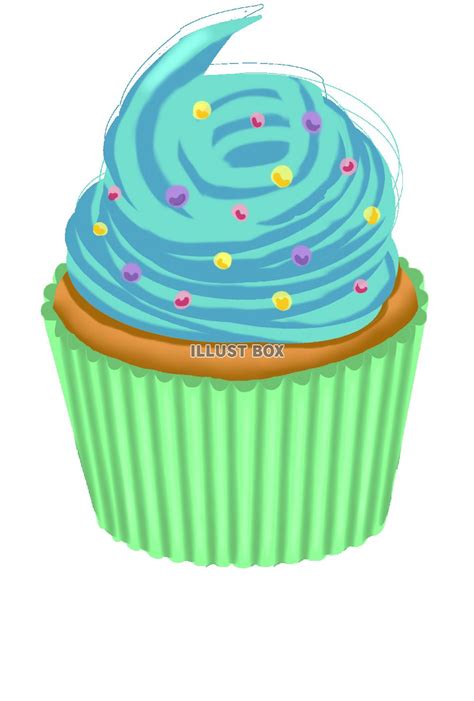 無料イラスト 【透過png】ミントクリームのカップケーキ